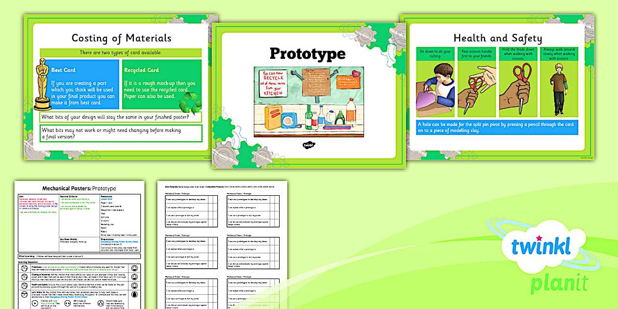 D&T: Mechanical Posters: Prototypes LKS2 Lesson Pack 4