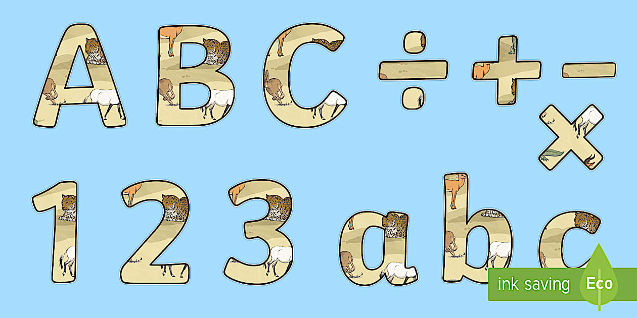 Cursive Arabian Animal Themed Display Lettering - Twinkl