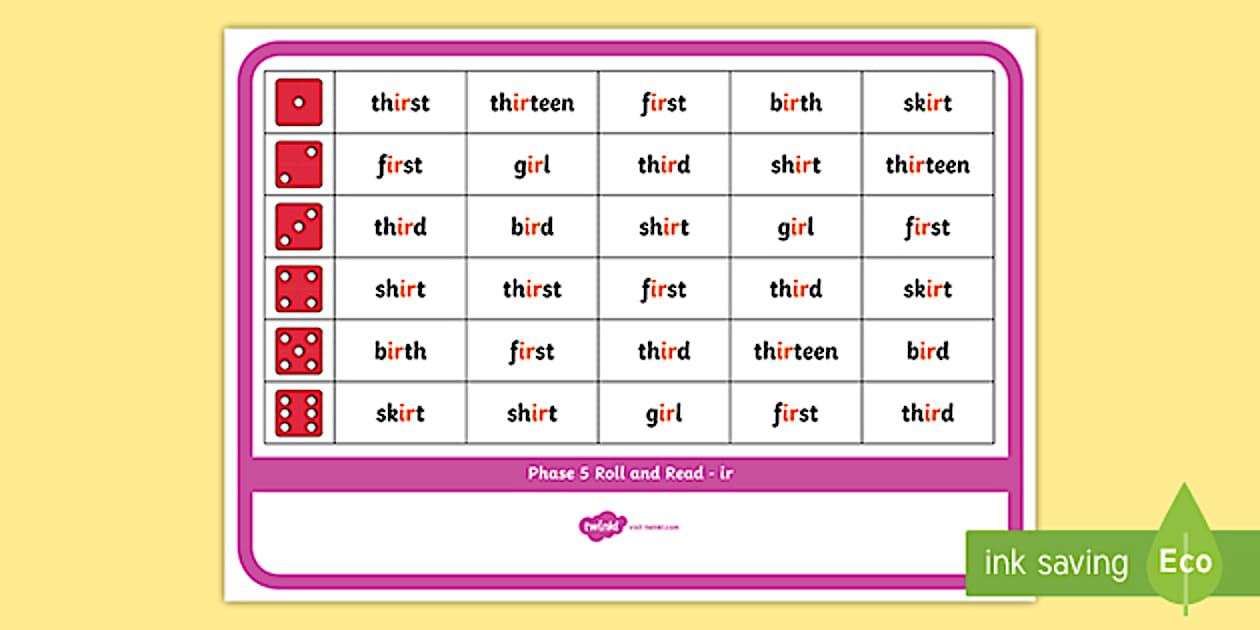 Phase 5 Roll and Read Mat ir (teacher made) - Twinkl