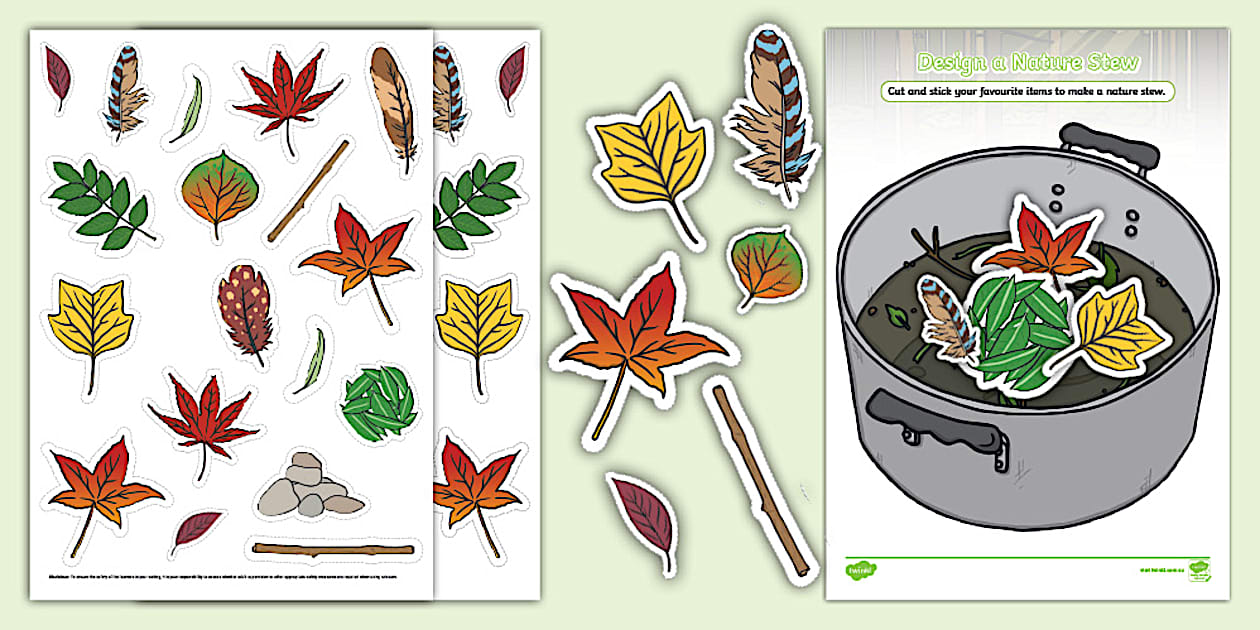 Design a Nature Stew Cut and Stick Activity - Twinkl