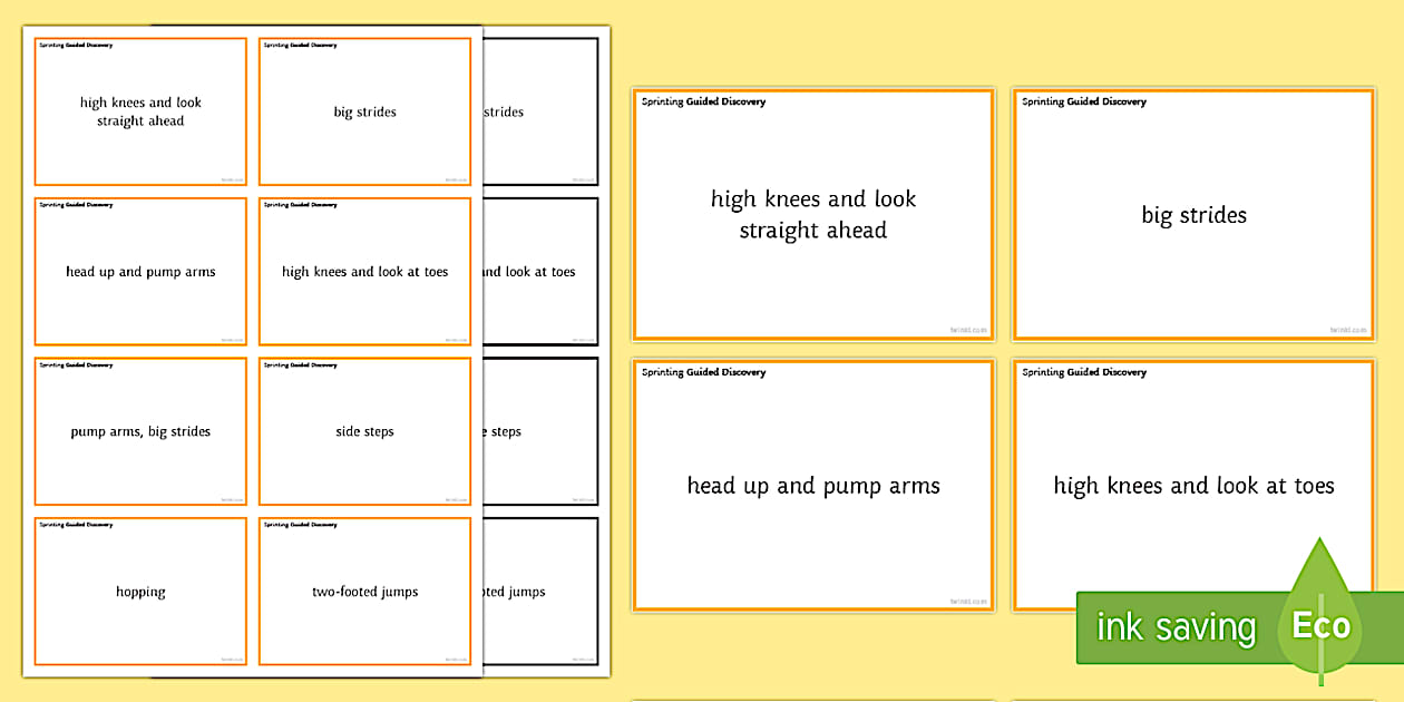 Athletics: Sprinting Guided Discovery Techniques Card