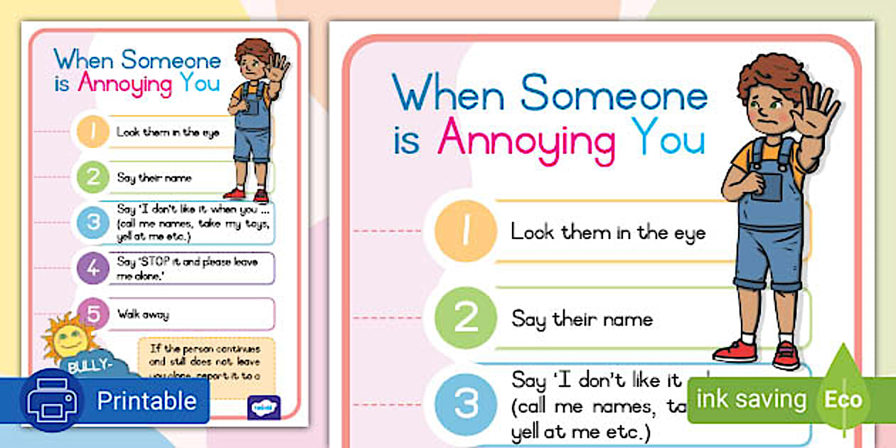When Someone is Annoying You: Anti-Bullying Poster - Twinkl