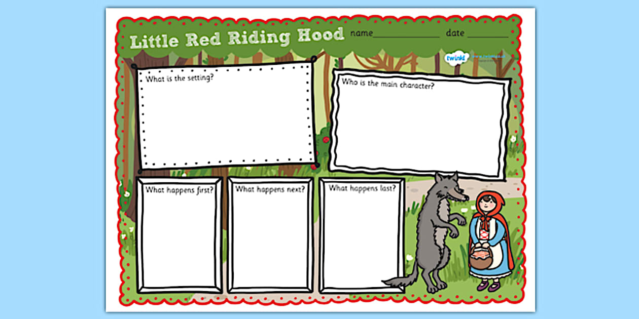 Little Red Riding Hood Story Review Writing Frame - Twinkl