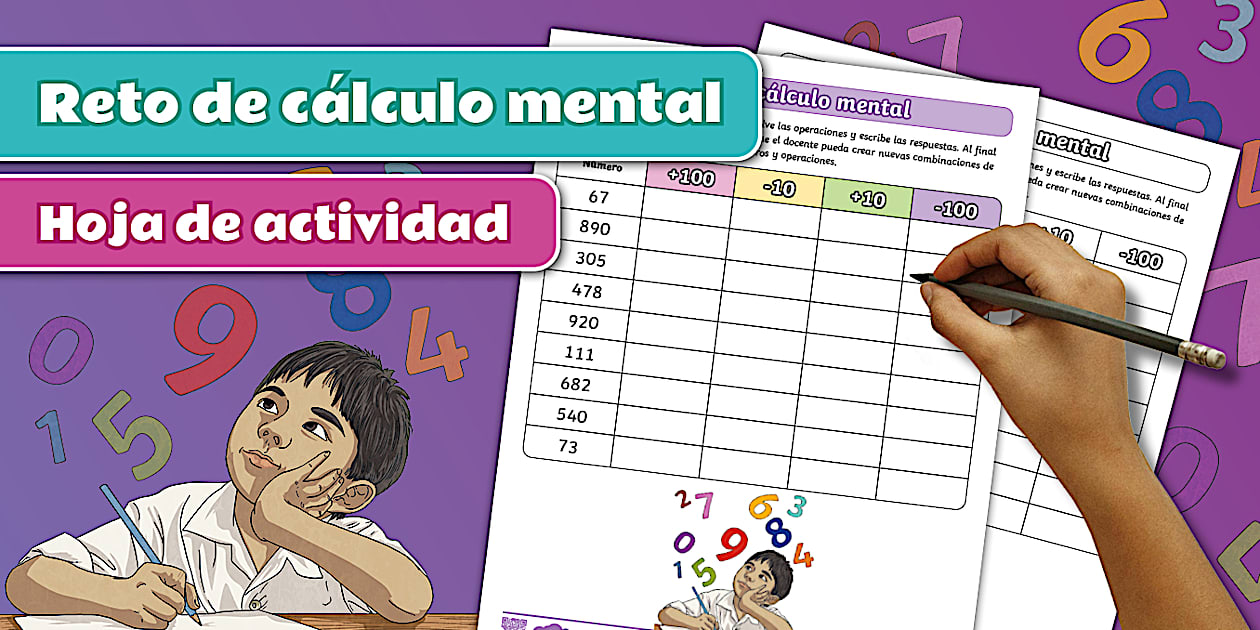 Hoja de actividad: Reto de cálculo mental