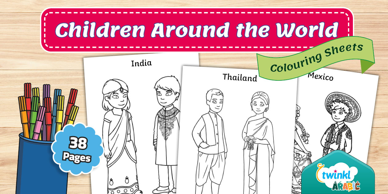 Children Around the World Colouring Sheets