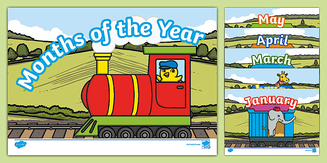 👉 Months of the Year on Train (teacher made) - Twinkl