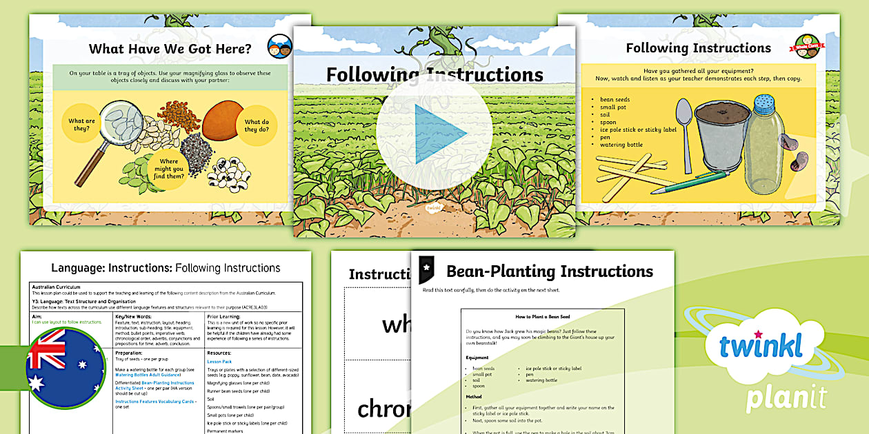 PlanIt English Year 3 Plants: Jack and the Beanstalk: Instructions (1 ...