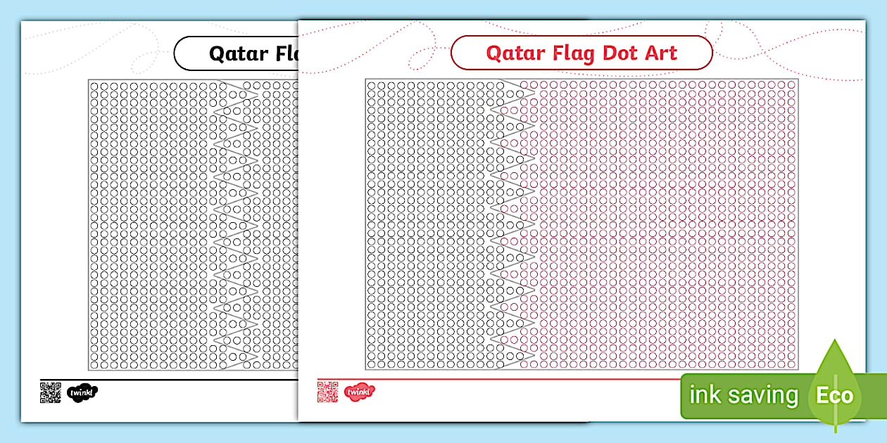 Qatar Flag Dot Art Worksheet (teacher made) - Twinkl