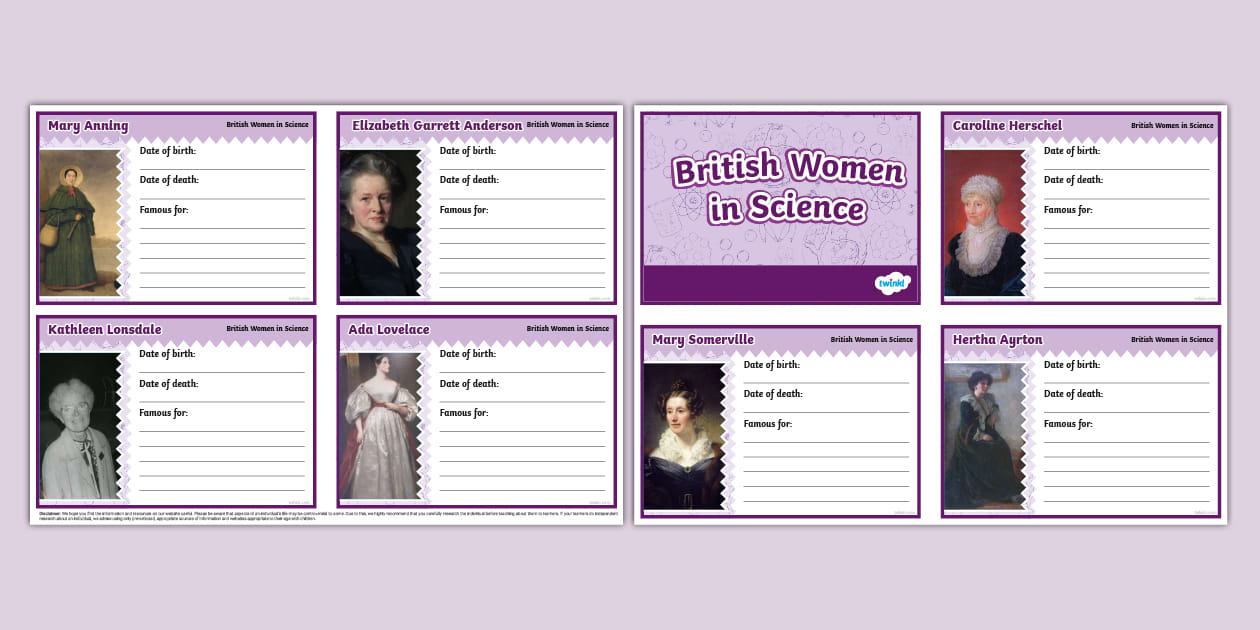 British Women in Science Fact Cards Template - Twinkl