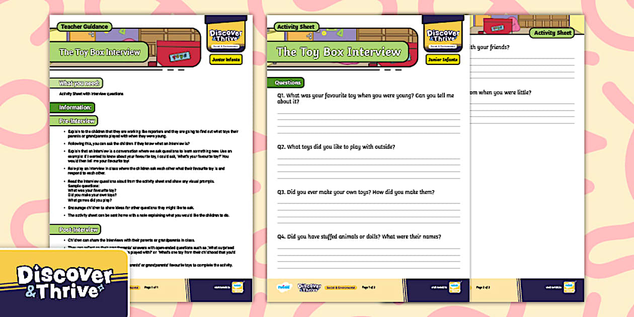 The Toy Box Interview Activity Sheet (teacher made) - Twinkl