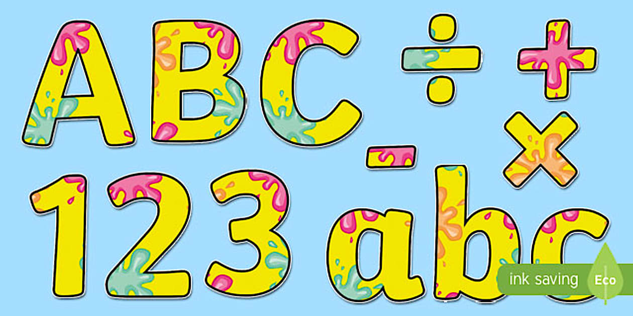 Splat Themed A4 Display Lettering (teacher made) - Twinkl
