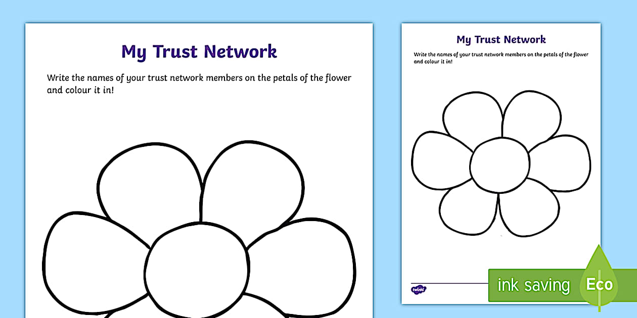 My Trust Network - Flower Petal Design - Wellbeing - Twinkl