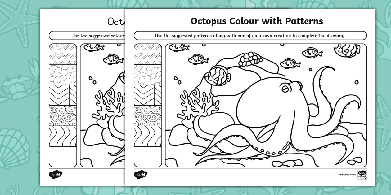 Octopus Colour With Patterns - Twinkl art (teacher made)