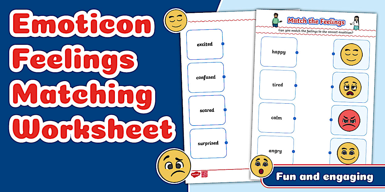 Foundation Phase Life Skills - Emoticon Feelings - Matching Worksheet (CAPS