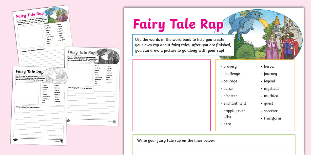 Fairy Tale Rap Writing Template - Twinkl English - Twinkl