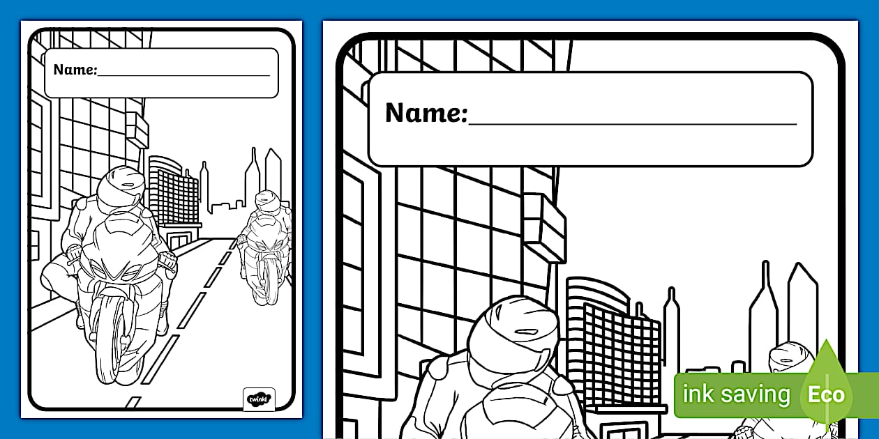 Motorcycle Themed Colouring Book Cove - Twinkl