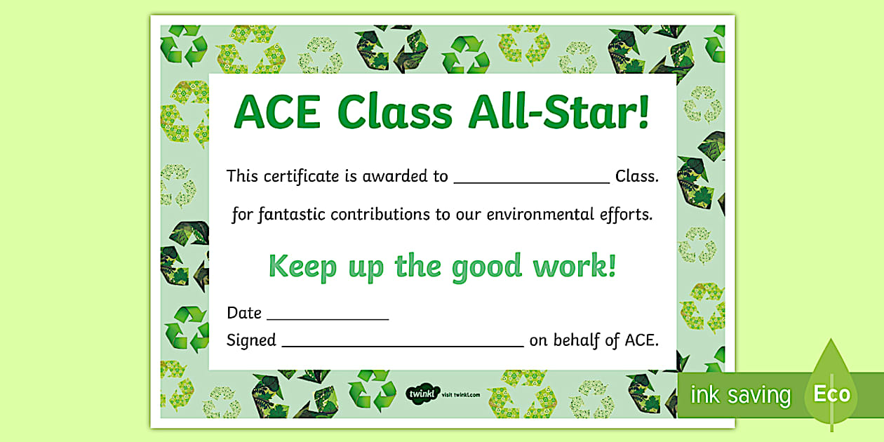 Editable Pupil Voice Action Committee for the Environment All-Star ...