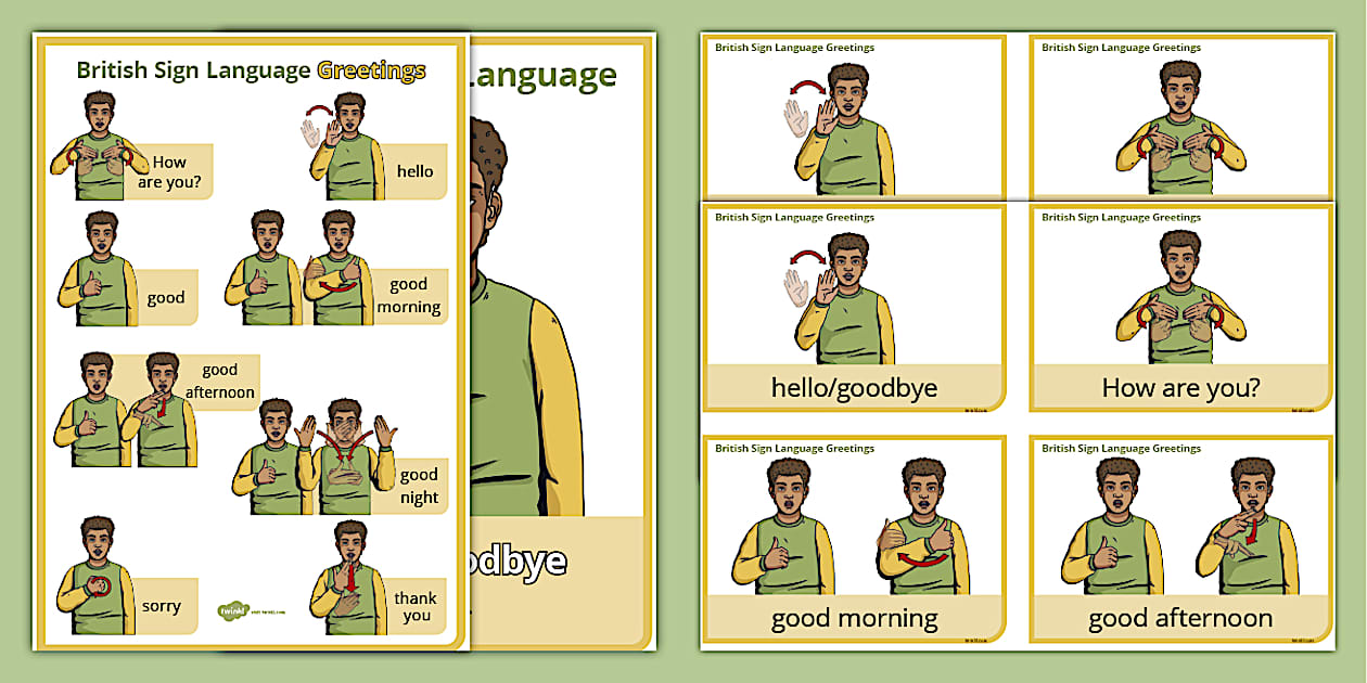 BSL Greetings Display Pack (Teacher-Made) - Twinkl