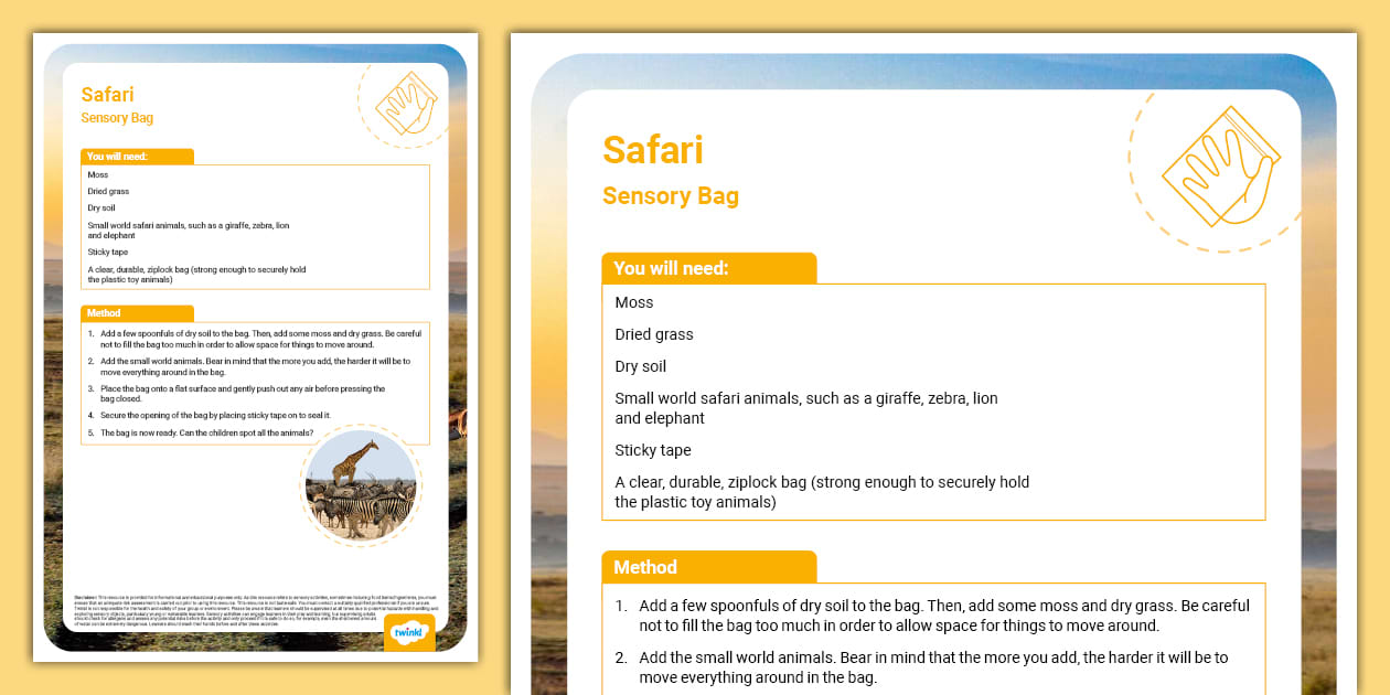 Safari Sensory Bag | Twinkl (teacher made) - Twinkl