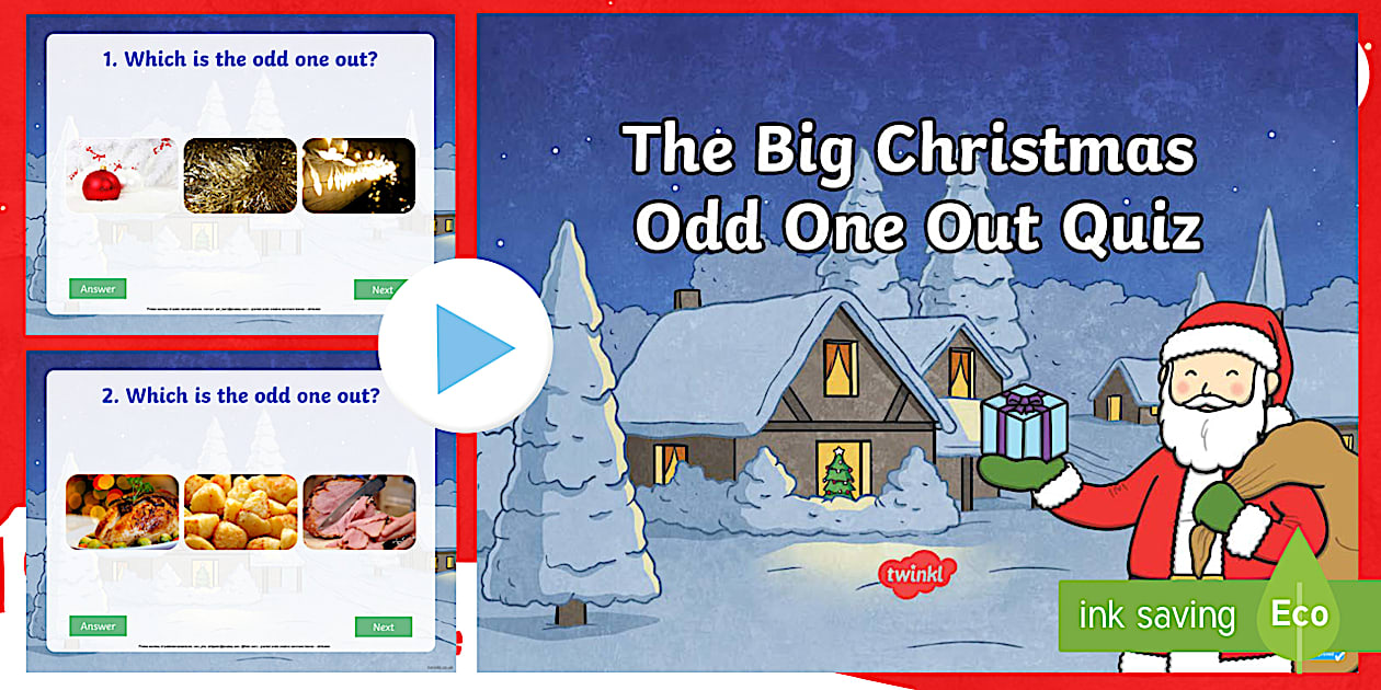 KS1 The Big Christmas Odd One Out Quiz PowerPoint - Twinkl