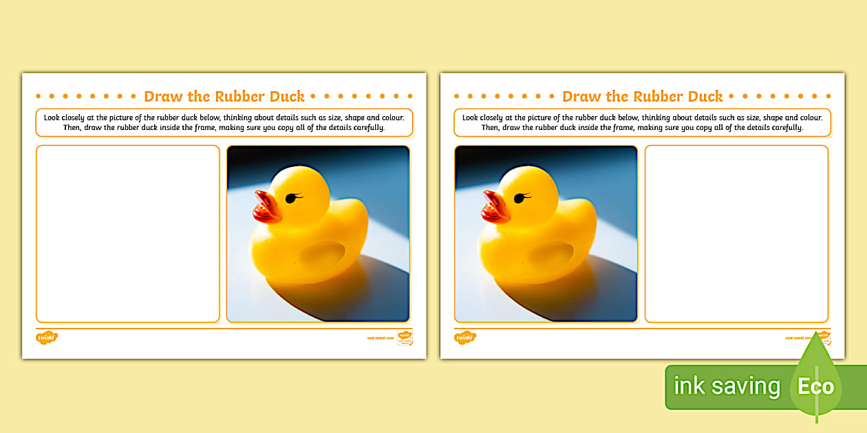 Draw a Rubber Duck Art Activity (teacher made) - Twinkl