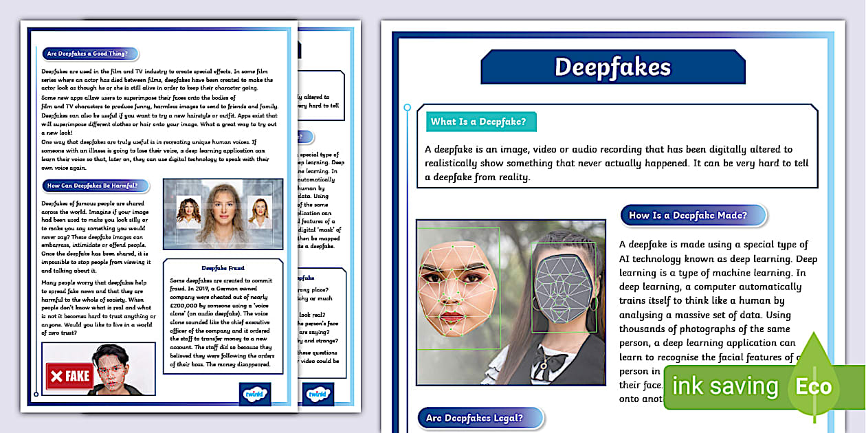 Deepfakes Fact File (teacher made) - Twinkl