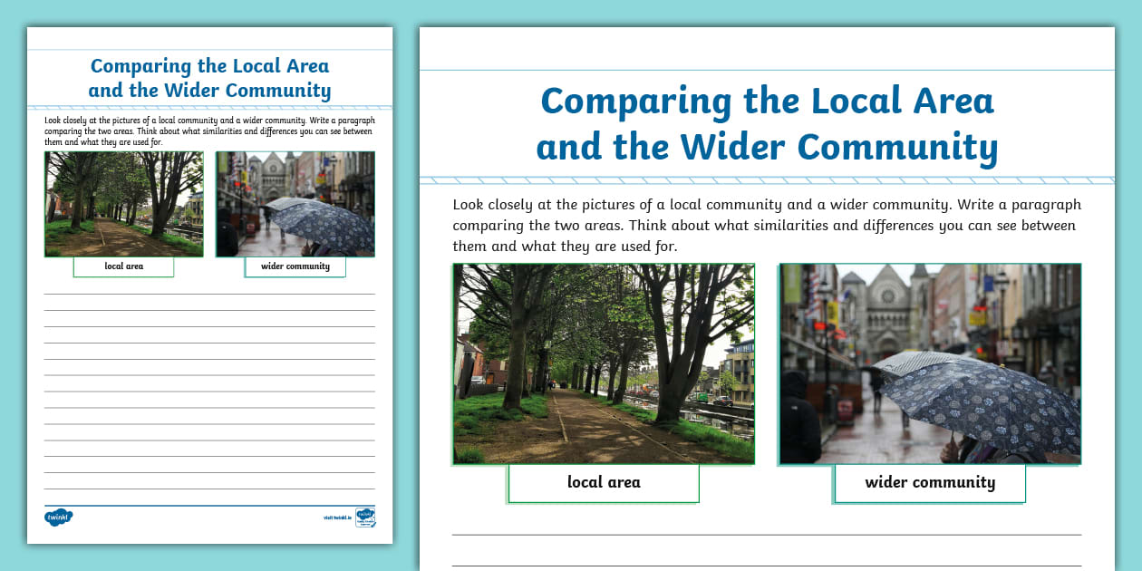 Comparing the Local Area and Wider Community Worksheet