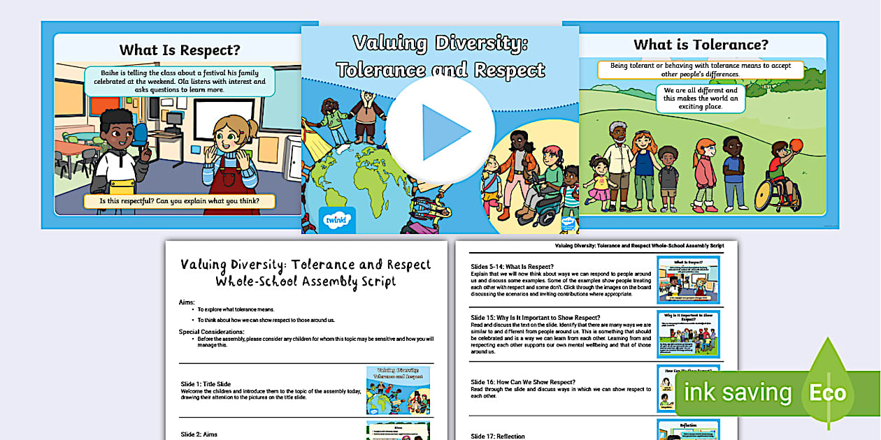 Tolerance and Respect Assembly and Discussion Pack - Twinkl