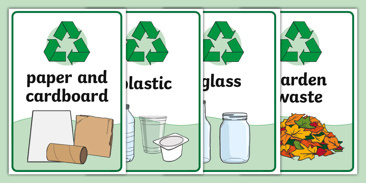 Recycling Bin Posters | Twinkl (teacher made) - Twinkl