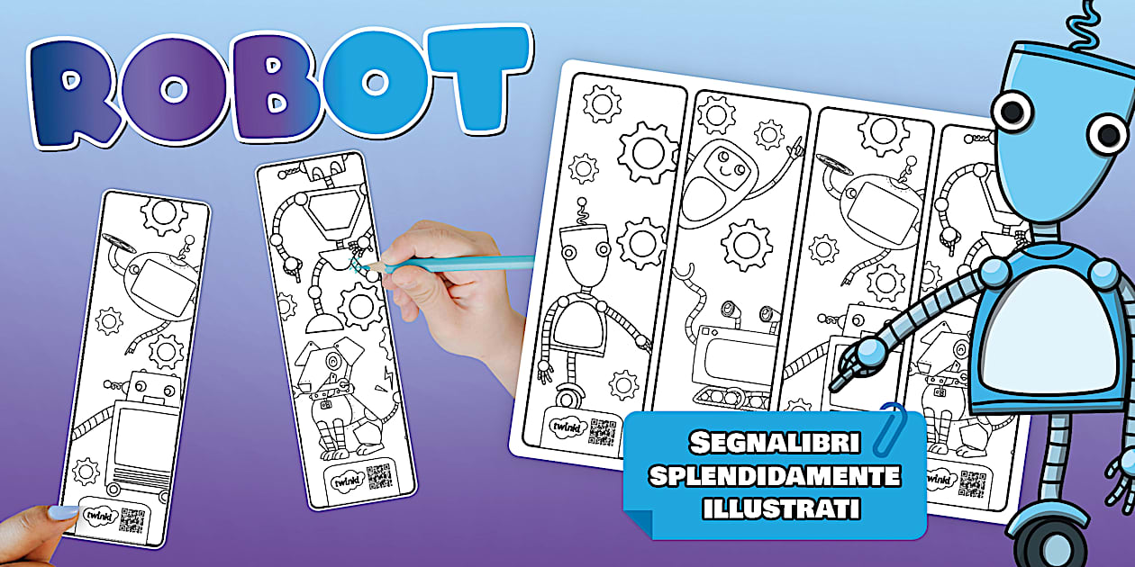 Segnalibri: Robot - Twinkl Italia