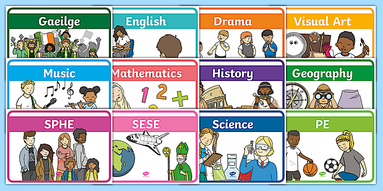 ROI School Subject (Junior) Display Pack (teacher made)