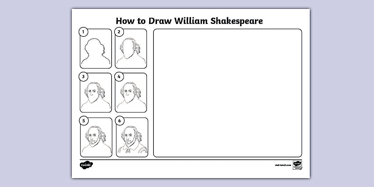 How to Draw William Shakespeare (teacher made) - Twinkl