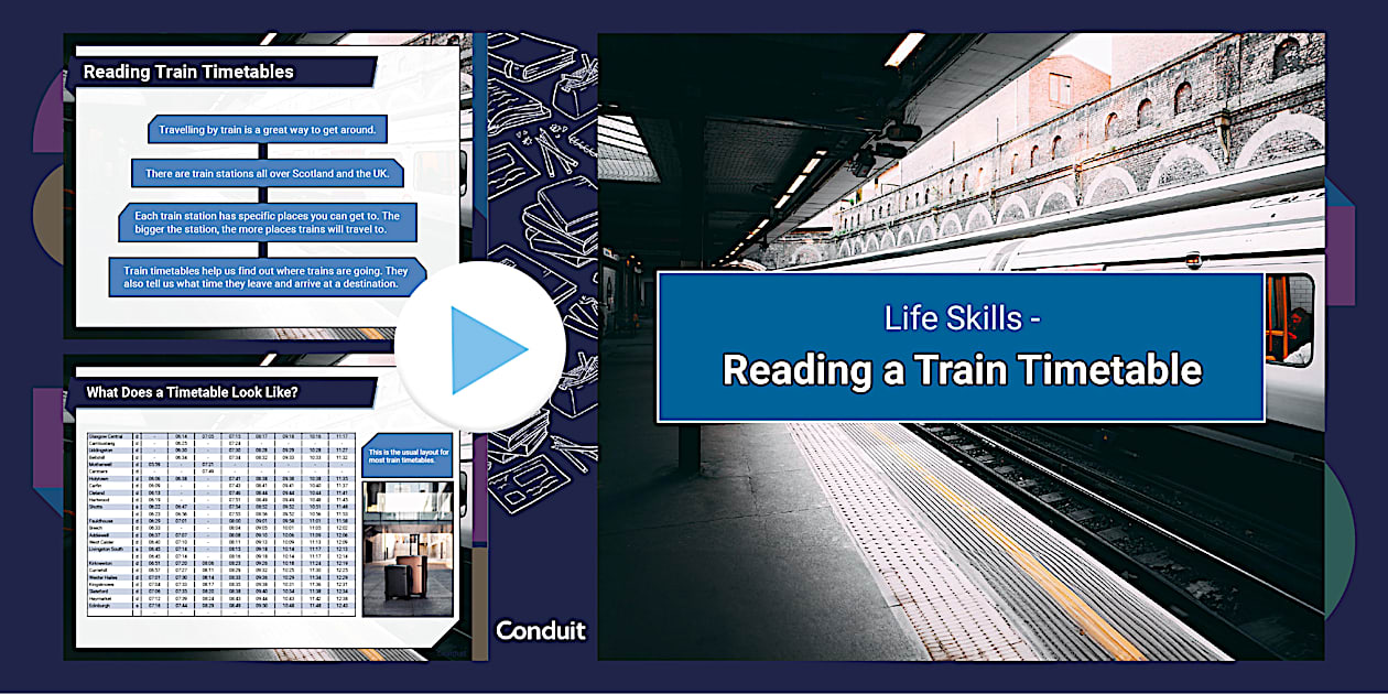 Reinforcing Life Skills Reading A Train Timetable PowerPoint