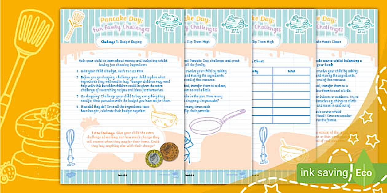 Pancake Day: Fun Family Challenge Cards