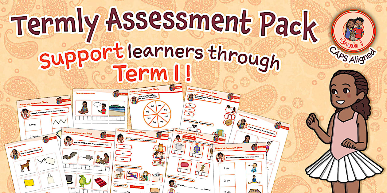 Gr1 Phonics - T1 - Termly Assessment - Pack (CAPS Aligned)
