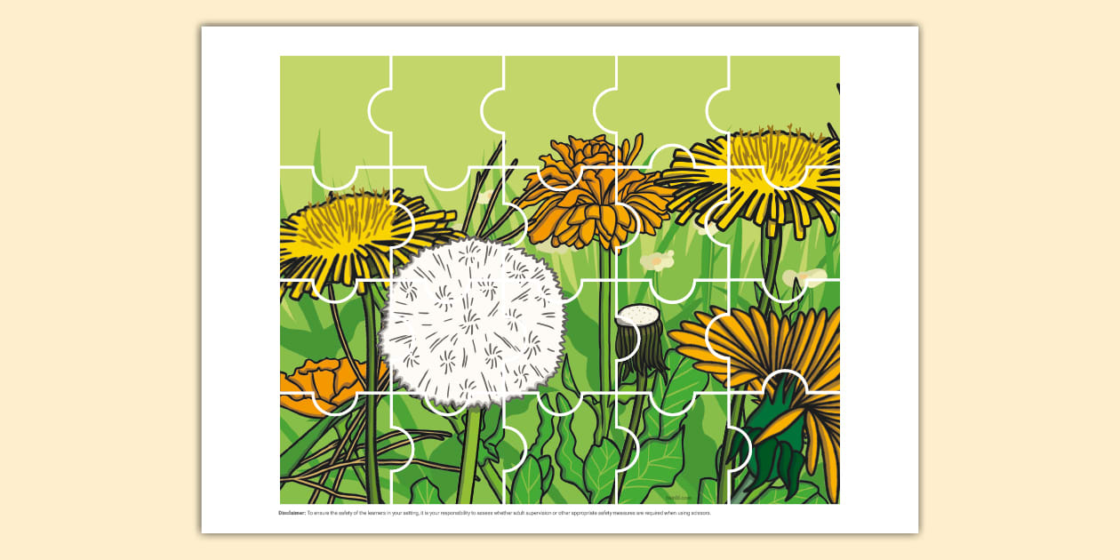 KS1 Dandelion Jigsaw Puzzle - Twinkl Puzzles - Twinkl