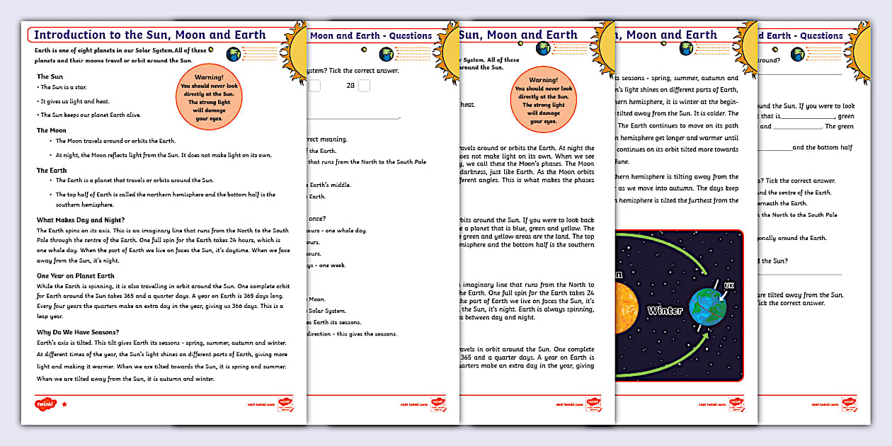 An Introduction to the Sun, Moon and Earth Comprehension