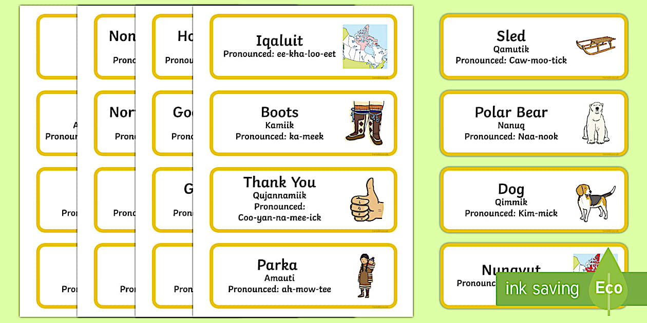 Explore Inuit Words and Meanings: Inuit Vocabulary words