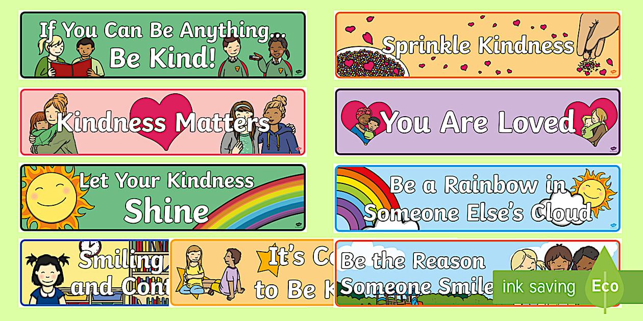 Kindness Banners Display Pack - Peaceful Classroom Decor