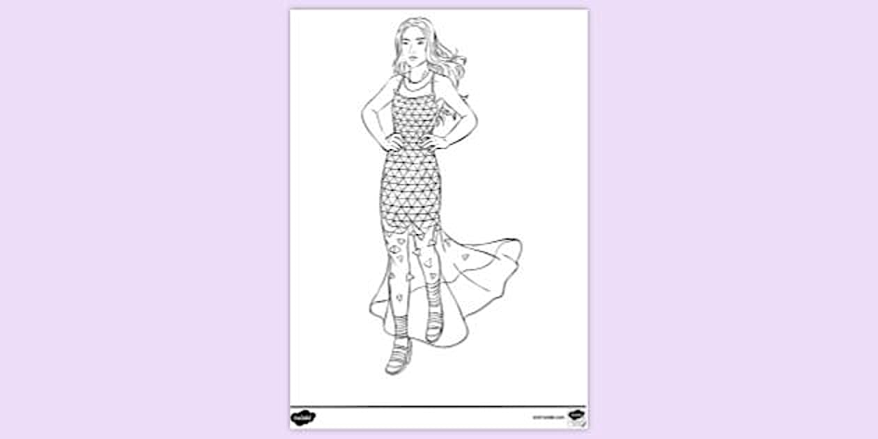 Model Colouring Page Sheets Woman Drawing