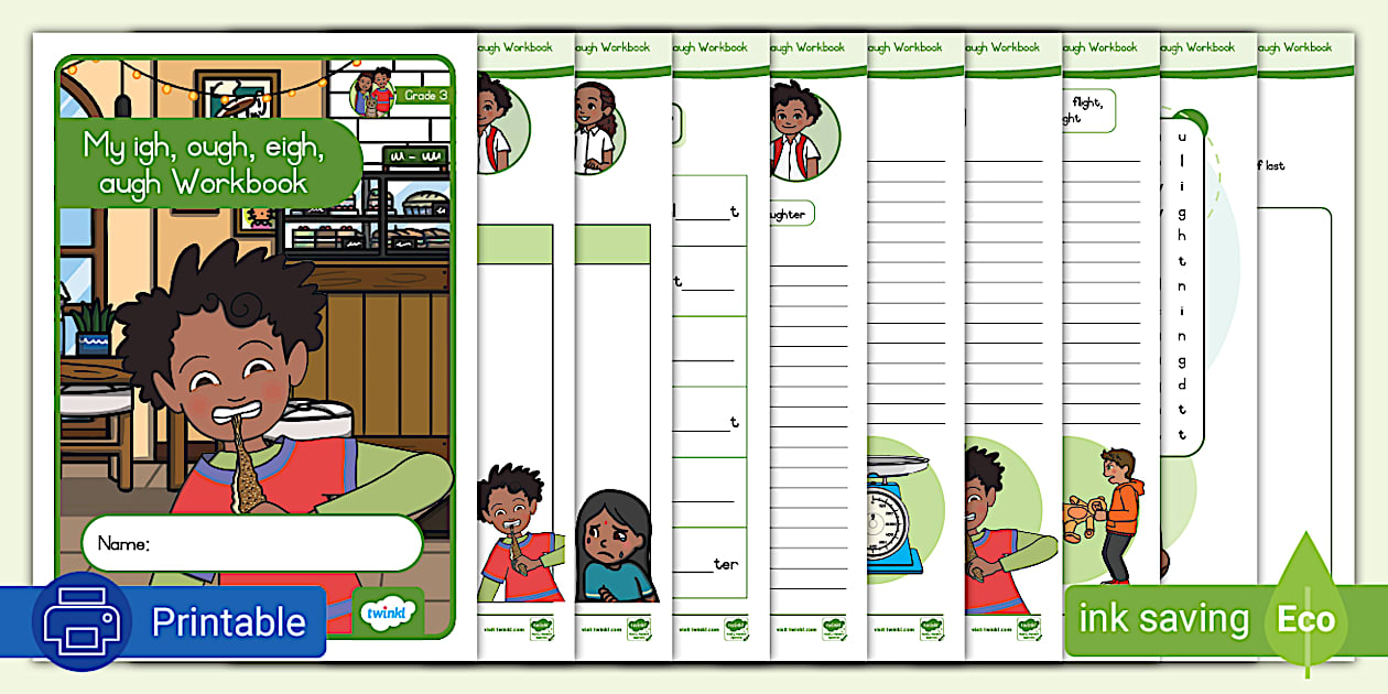 Grade 3 Phonics: igh, ough, eigh, augh Workbook