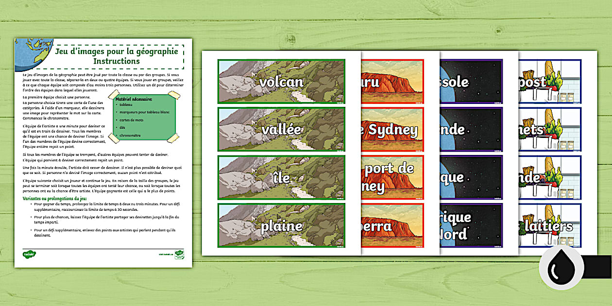 Geography Picture Game French (teacher made) - Twinkl
