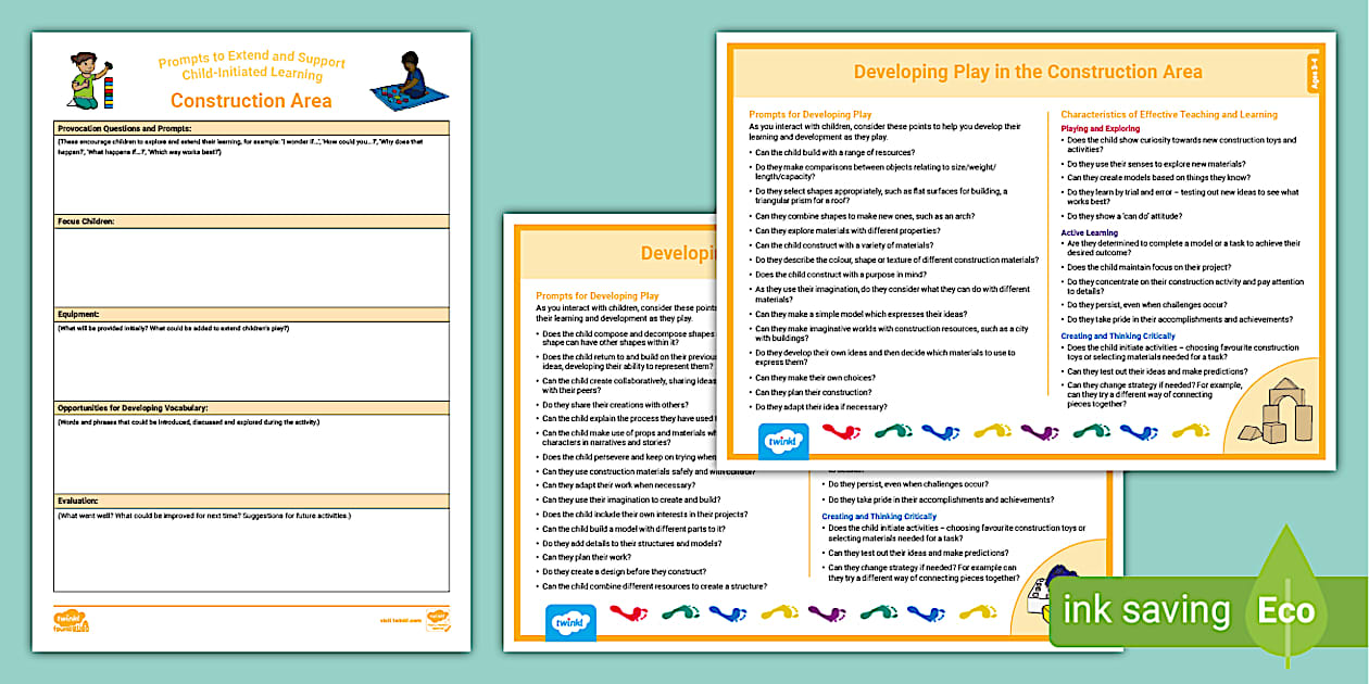 EYFS Construction Area Learning Resource Pack | Twinkl