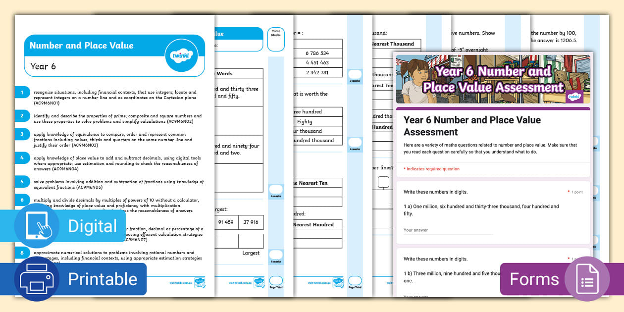 Maths Assessment Year 6: Number and Place Value - Twinkl