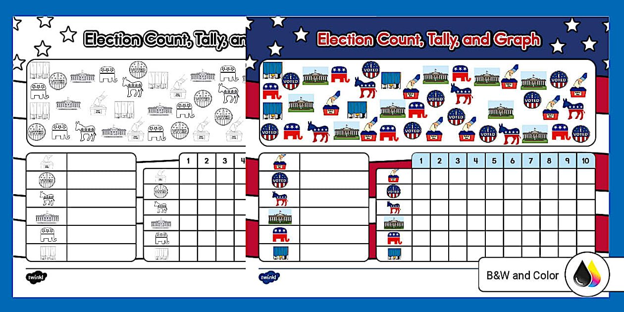 First Grade Election Count, Tally, and Graph Activity