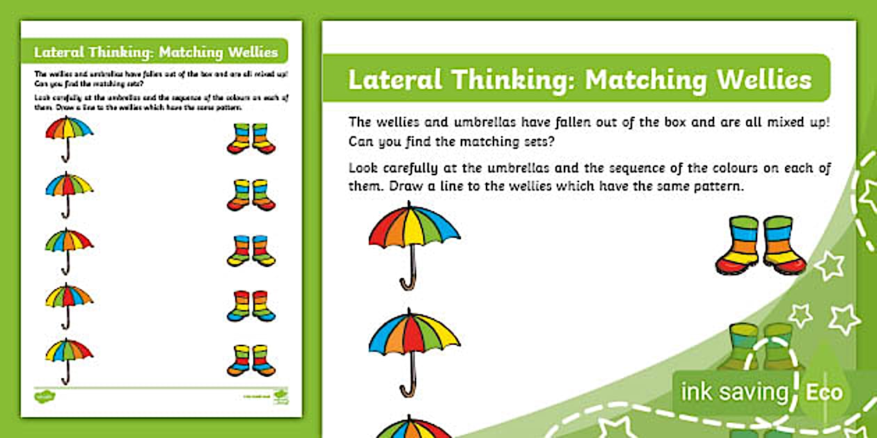 Lateral Thinking: Matching Wellies (teacher made) - Twinkl