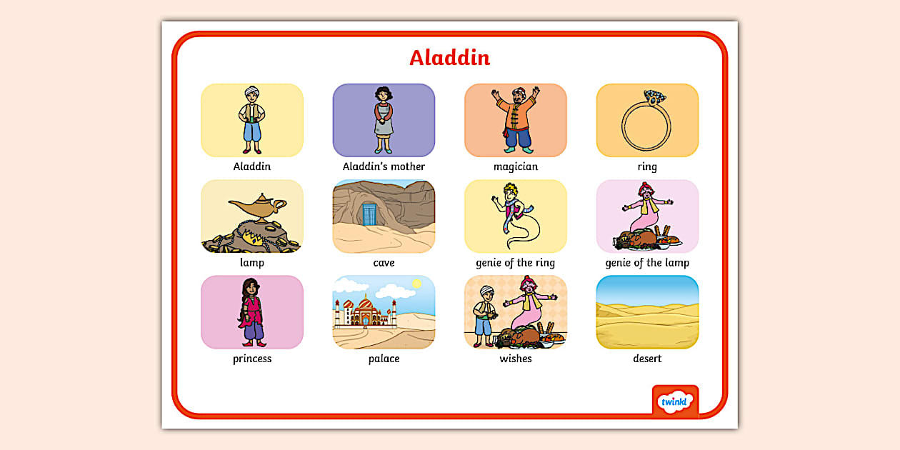 * NEW * Aladdin Word Mat (teacher made) - Twinkl