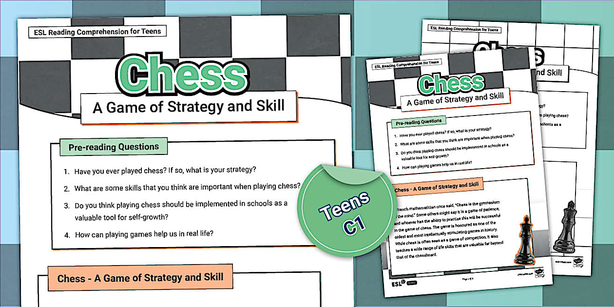 Chess Reading Comprehension for Advanced Teens - Twinkl