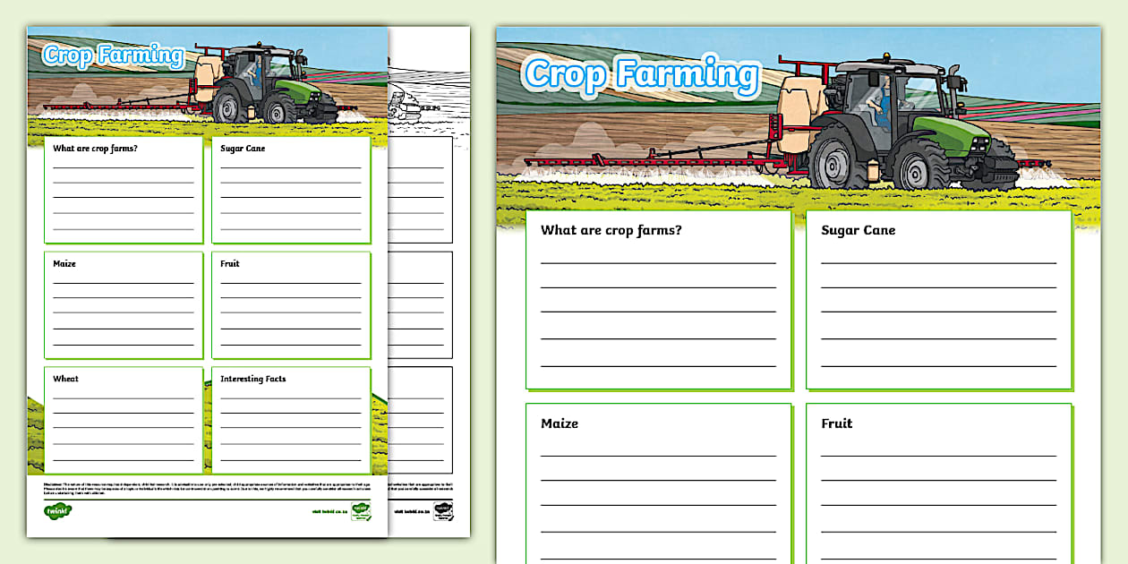 Crop Farming Fact File Template (teacher made) - Twinkl