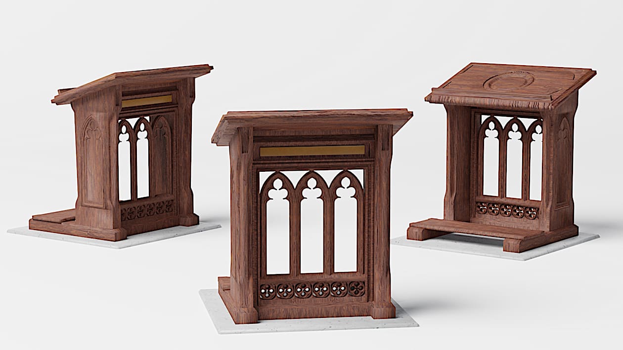 3D Model: Christianity - Lectern (teacher made) - Twinkl